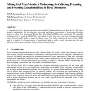 Mining Rock Mass Models: A methodology for collecting, processing and ...